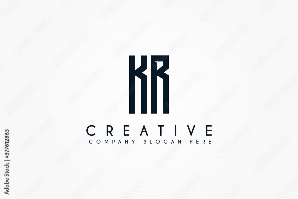 initials letter KR logo design. Vector company logo. Usable for ...