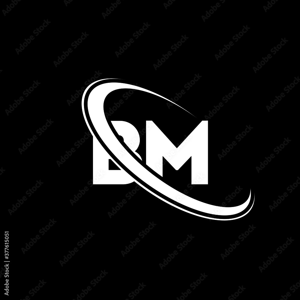 BM logo. B M design. White BM letter. BM/B M letter logo design ...