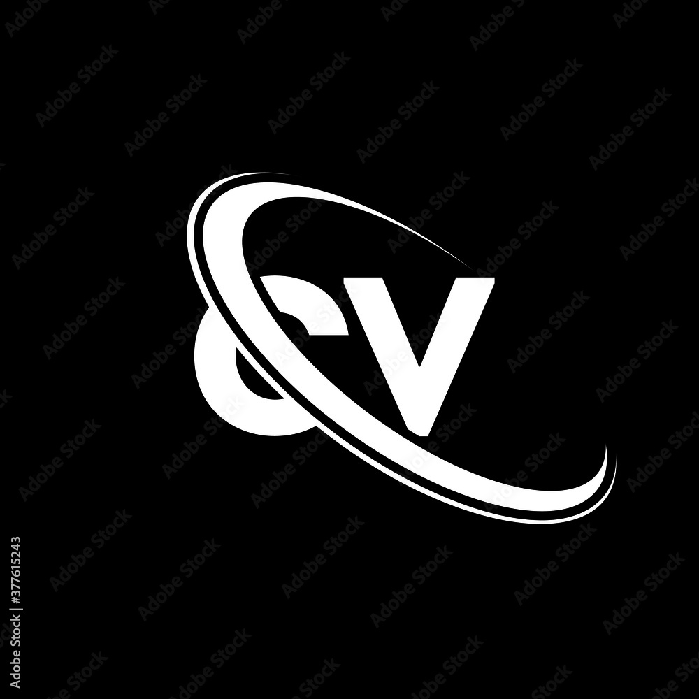 CV logo. C V design. White CV letter. CV/C V letter logo design ...