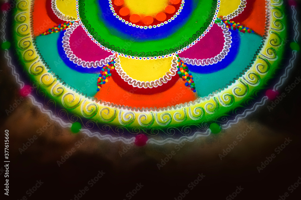 Bright and colorful Indian traditional rangoli decoration Stock Photo ...