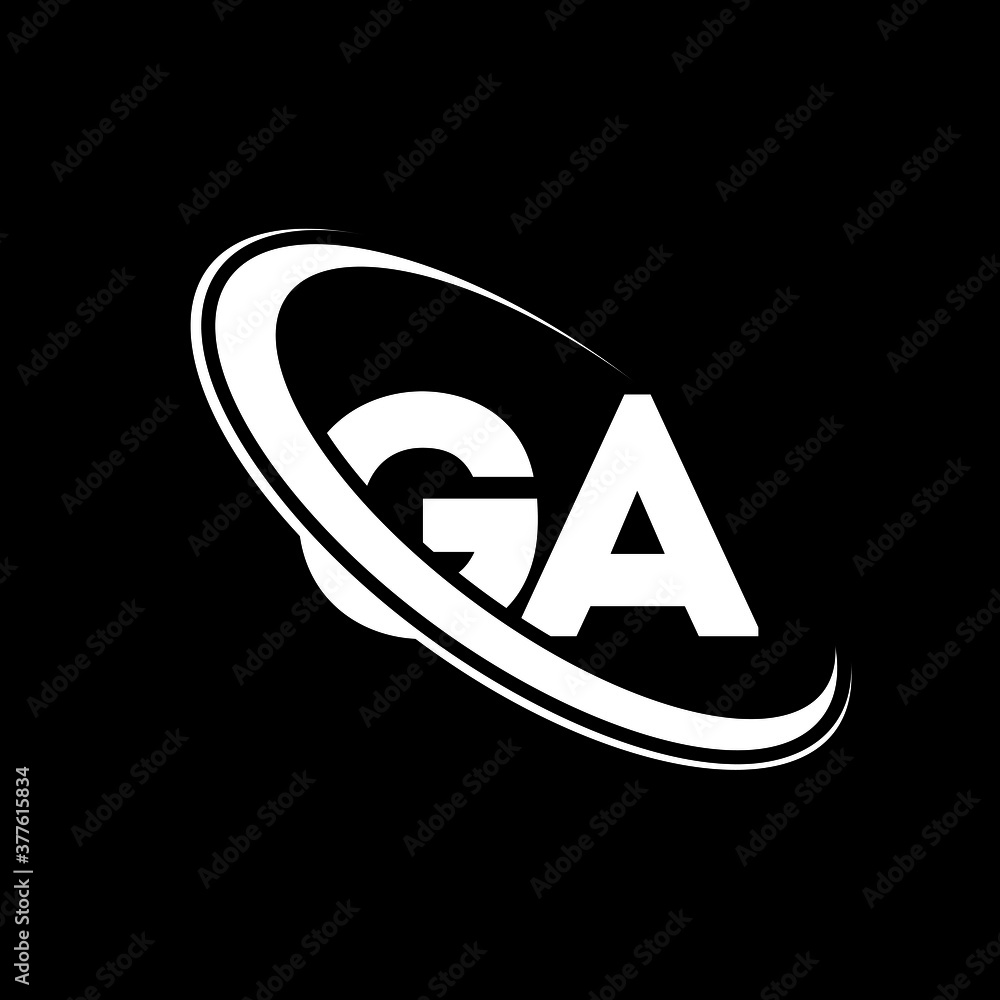 GA logo. G A design. White GA letter. GA/G A letter logo design ...
