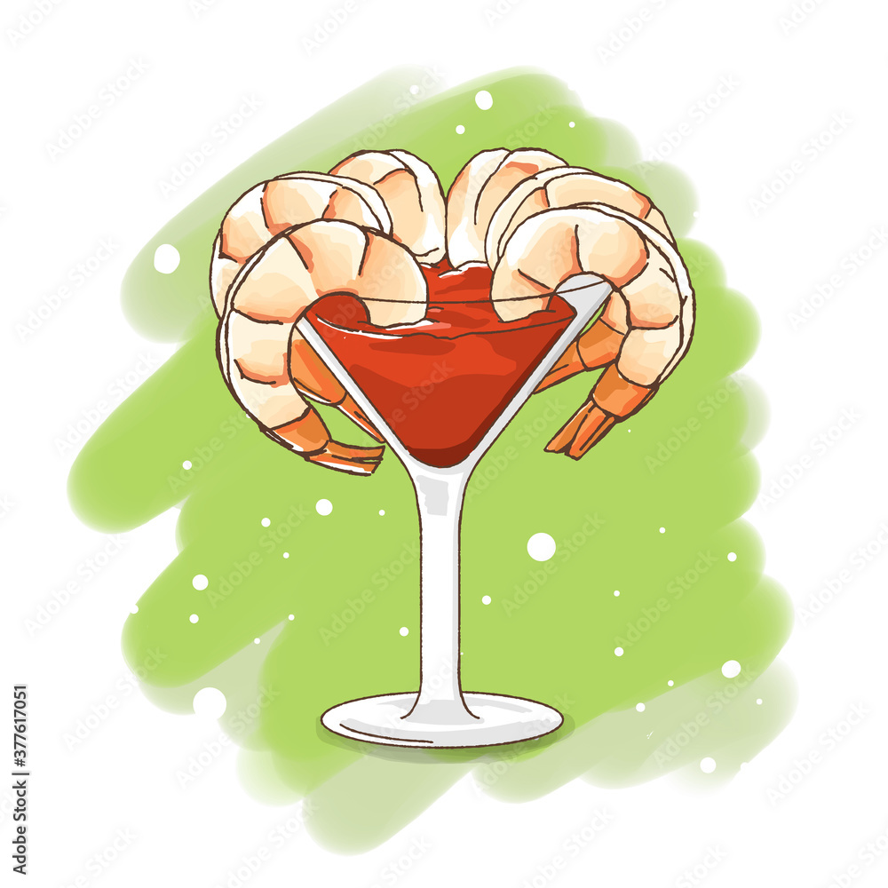 Shrimp Cocktail Vector