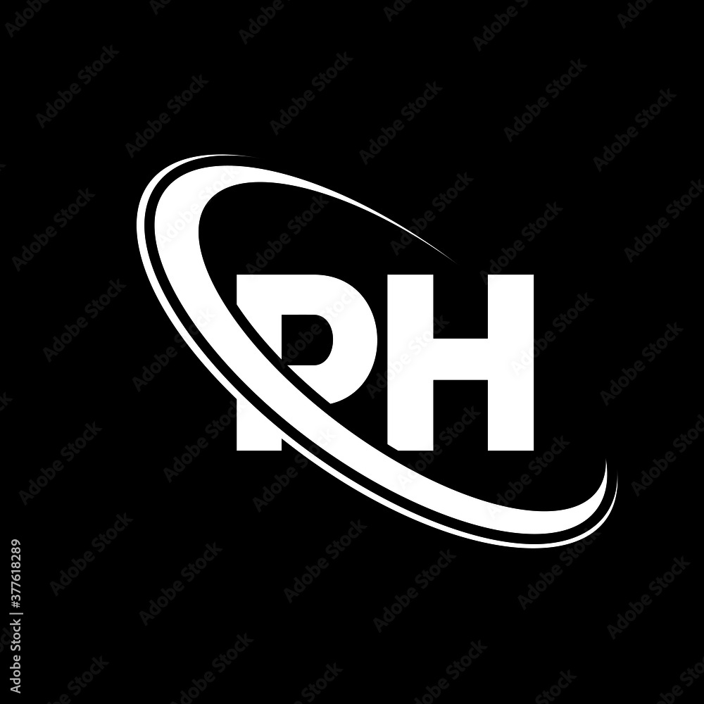 PH logo. P H design. White PH letter. PH/P H letter logo design ...