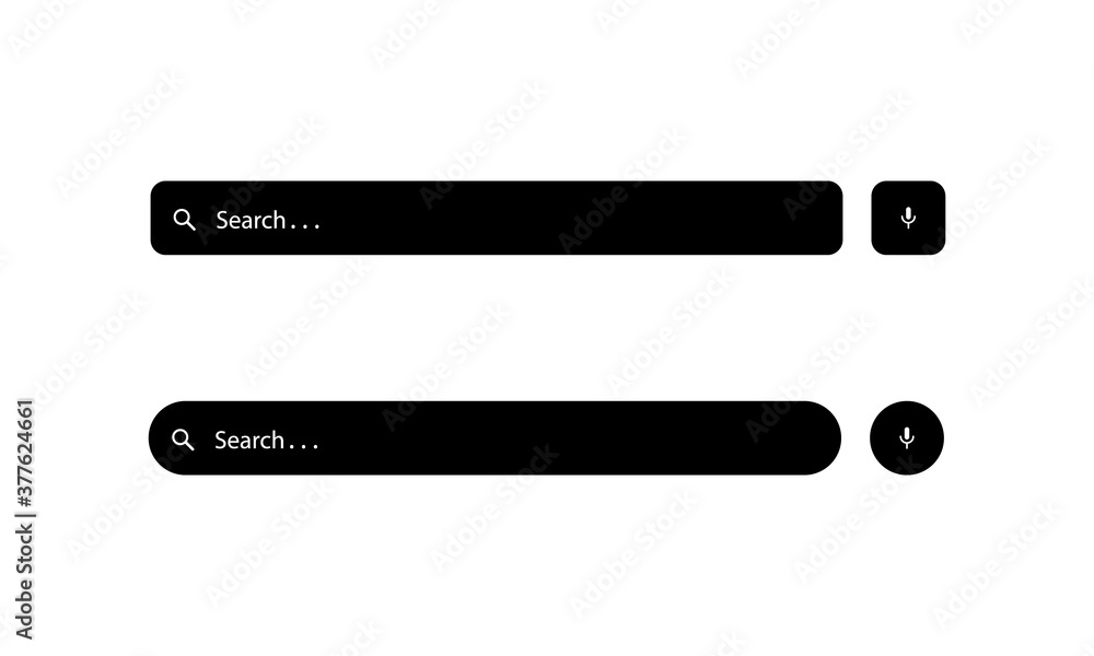 Set of Search Bar Icon Vector in Trendy Style Isolated on White ...