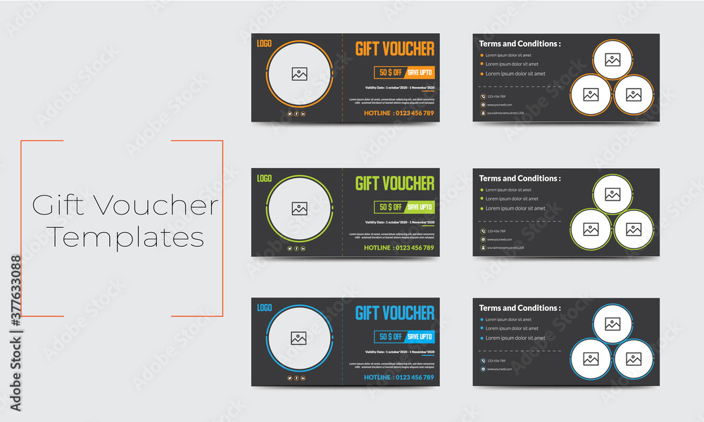 Multipurpose gift voucher template. Modern discount coupon or ...