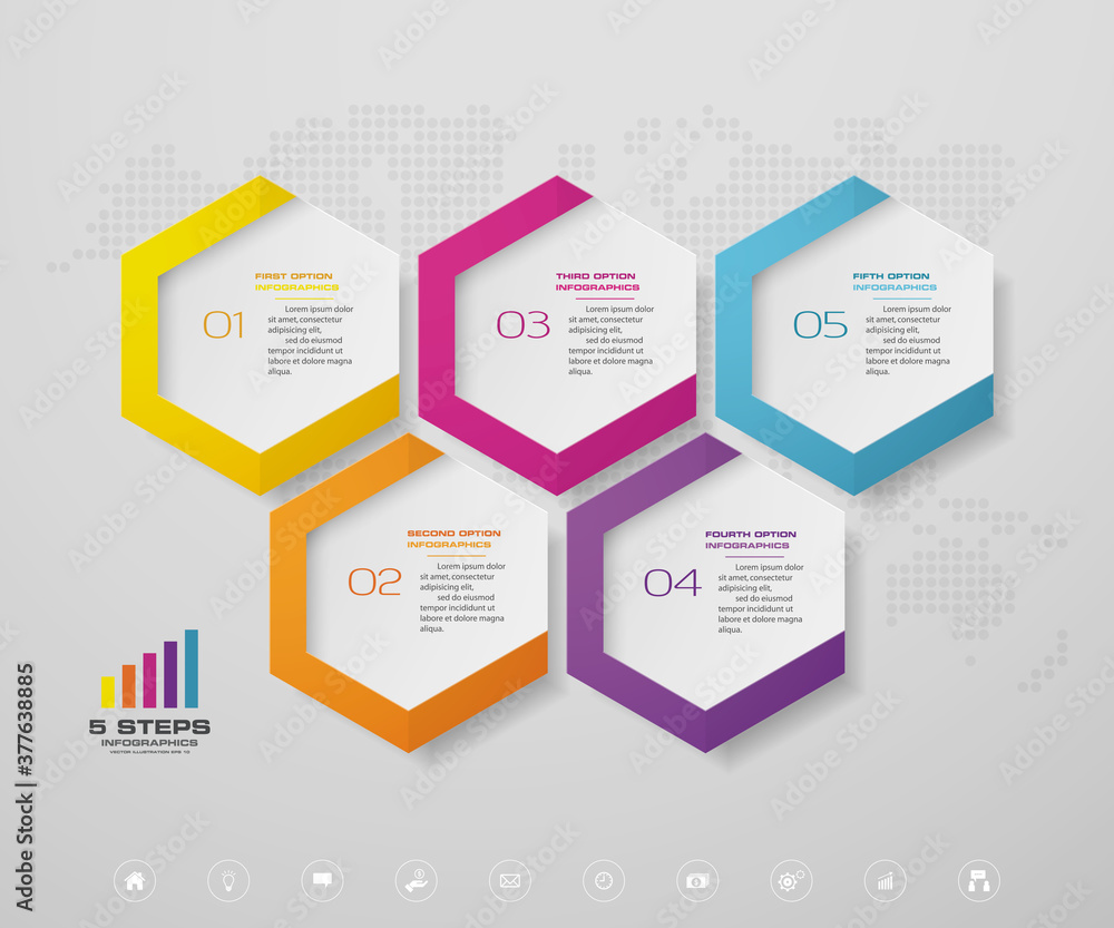 5 steps timeline infographic element. 5 steps infographic, vector ... 5 steps timeline infographic element. 5 steps infographic, vector ...