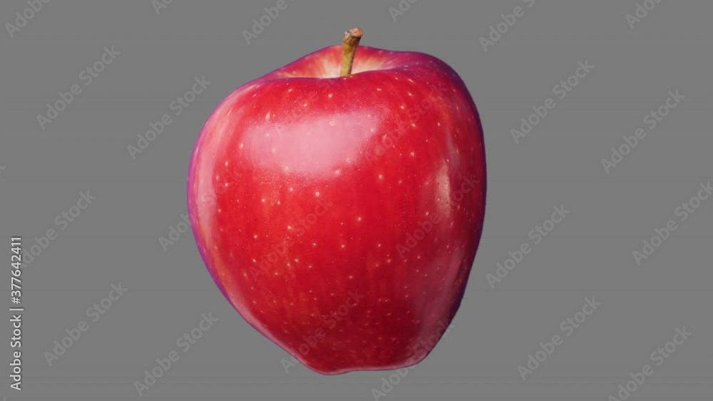 Fresh red apple spin and float - isolated on neutral gray. Seamless ...