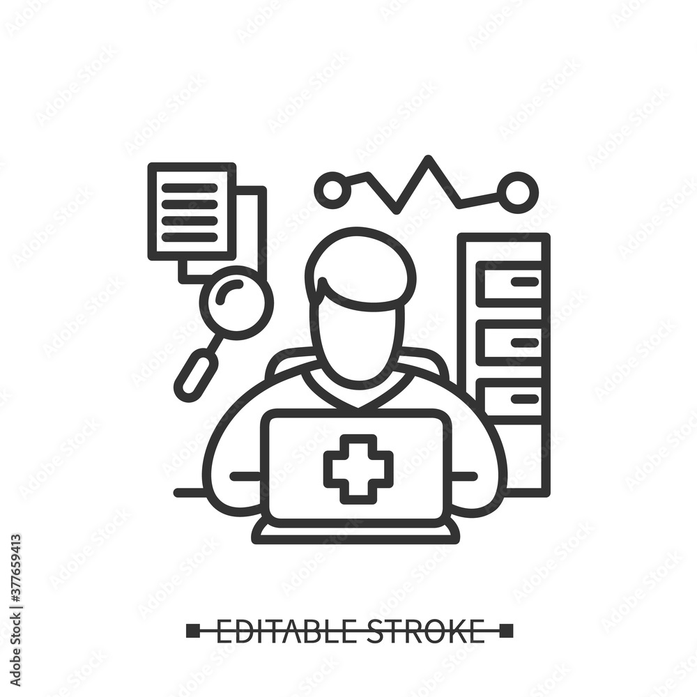 Health information manager icon. Clinical documentation specialist ...