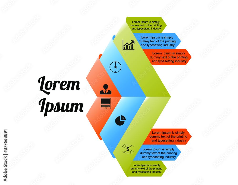 Business data visualization, infographics. The scheme of the process of ...
