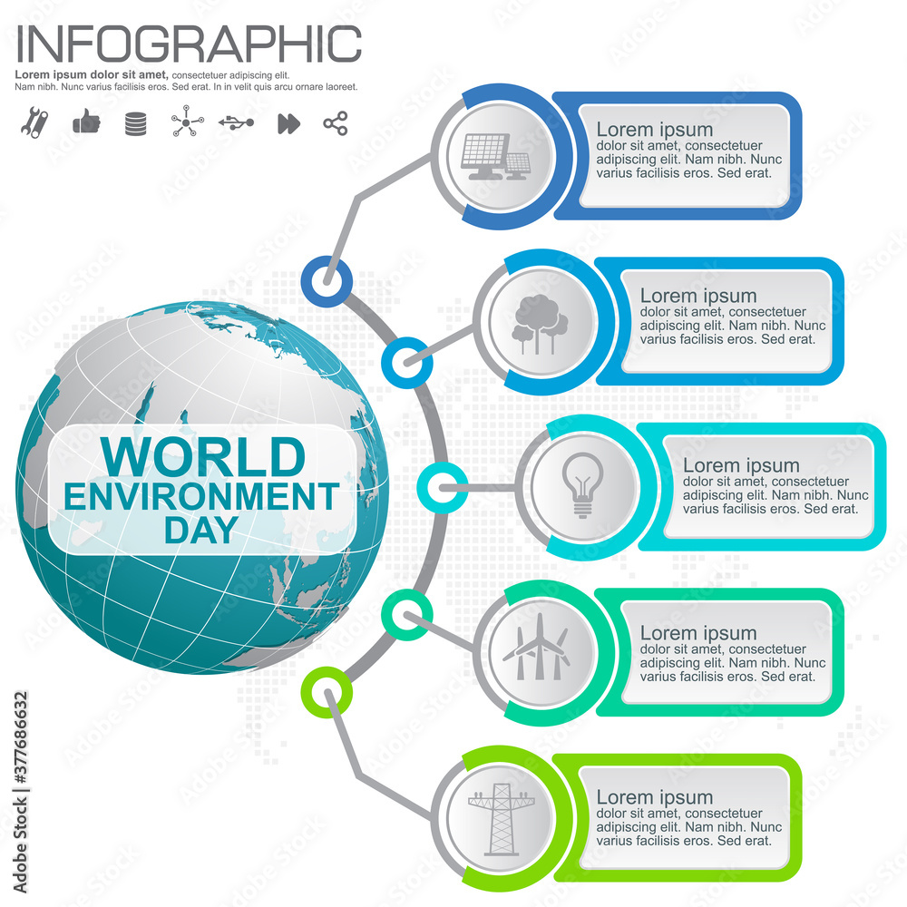 Earth globe with infographic vector illustration can be use as flyer ...