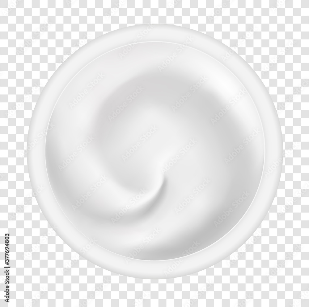 Round cream background. Cream jar isolated on a transparent background ...