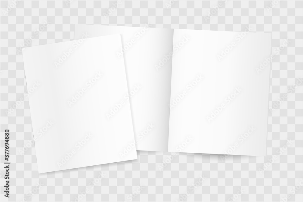 Two notebooks or books on a transparent background. Open and closed ...