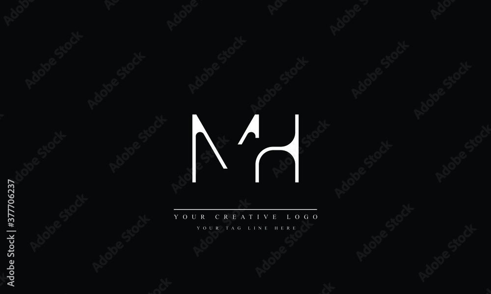 MH ,HM ,M ,H ,Letter Logo Design with Creative Modern Trendy Typography ...