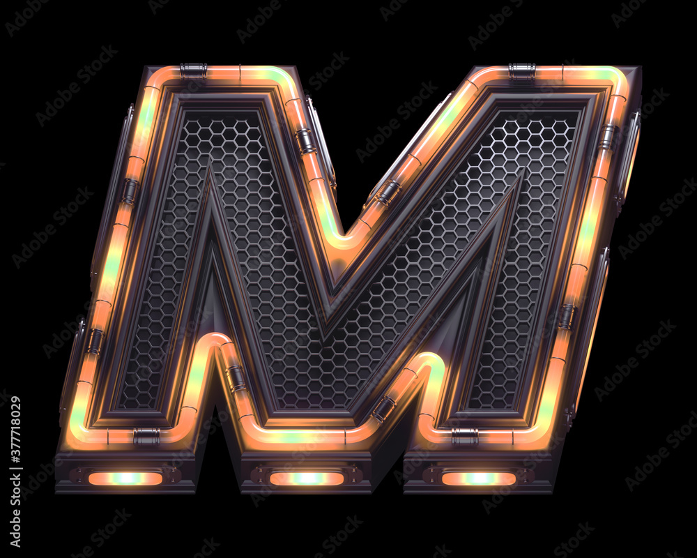 Orange Letter M