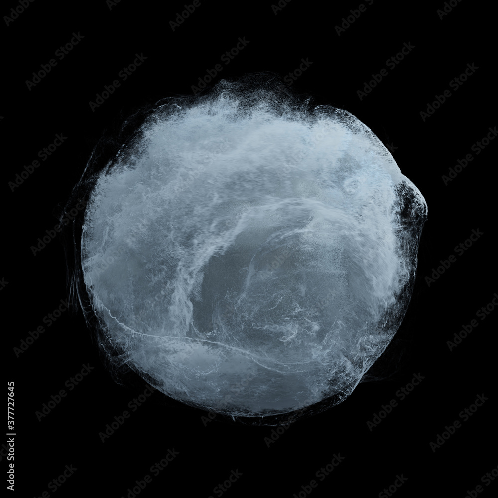 Water splashing in a sphere with motion turbulence. Weather Storm ...