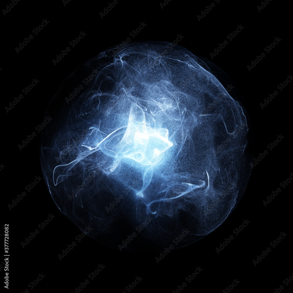 Wispy smoke in motion inside sphere. perfect for logos and overlay ...