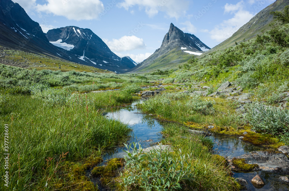 Swedish Lapland Landscape Nallo Mountain In Northern Sweden Arctic Swedish Lapland Landscape Nallo Mountain In Northern Sweden Arctic