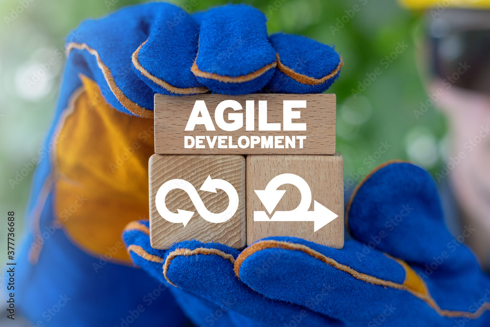 Agile Development Industrial Software Concept. Agility Cycle Scrum ...