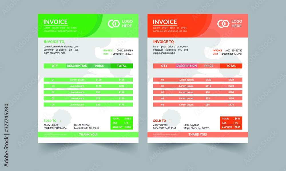 invoice template design in minimal style vector eps file Stock Vector ...