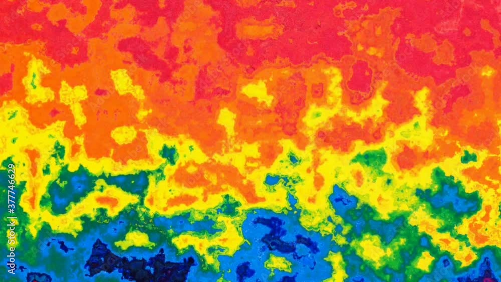 Beautiful animation of bright colors in layers, mixing and merging into ...