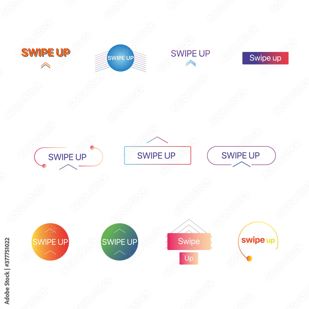 Vetor de 11 Gradient Swipe Up Icons. Swipe Icon Set. Vector Set On ...
