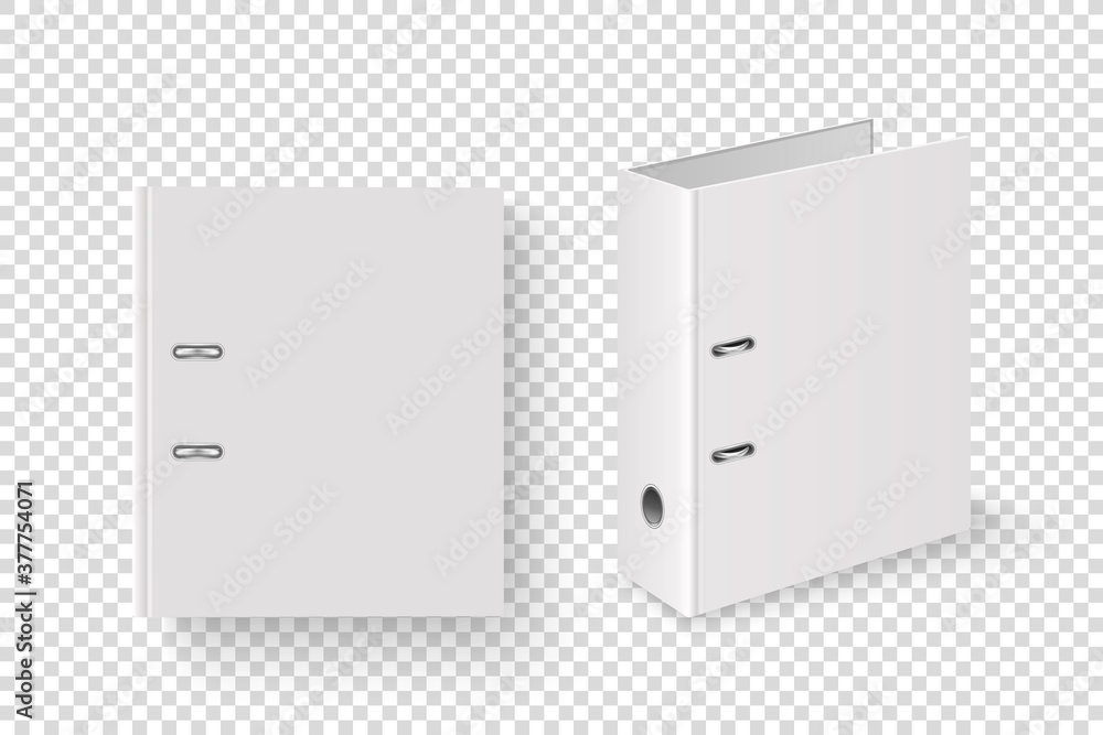 Vector 3d Closed Realistic White and Black Blank Office Binder with ...