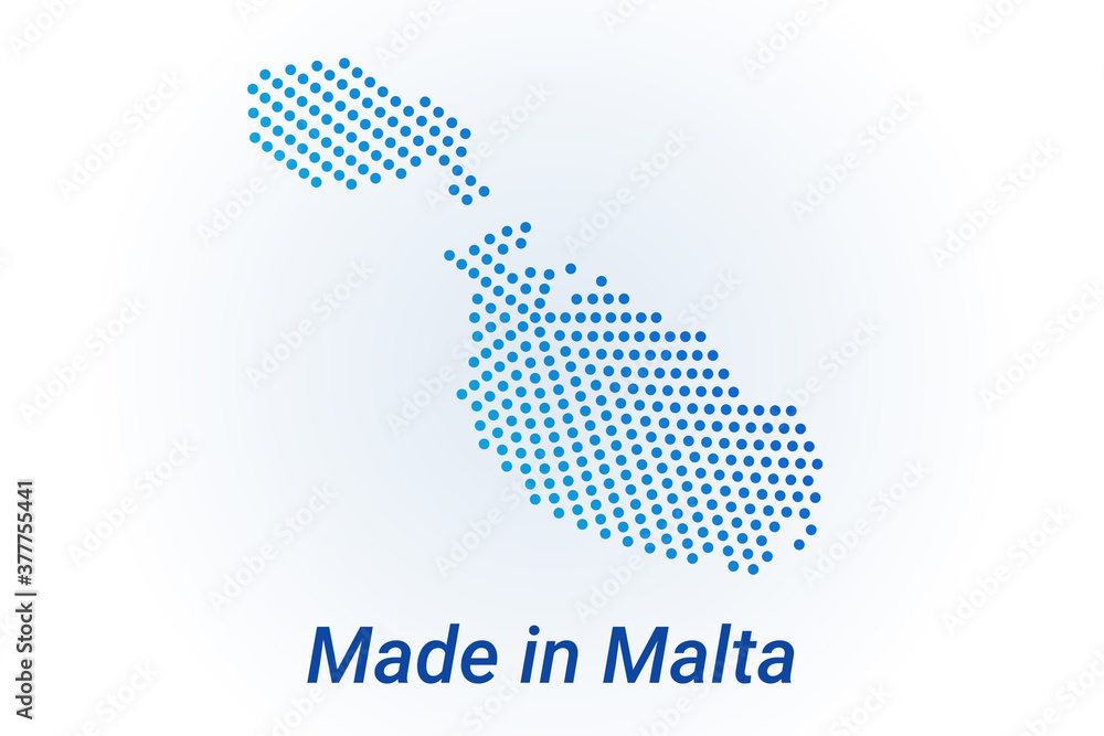 Map icon of Malta. Vector logo illustration with text Made in Malta ...