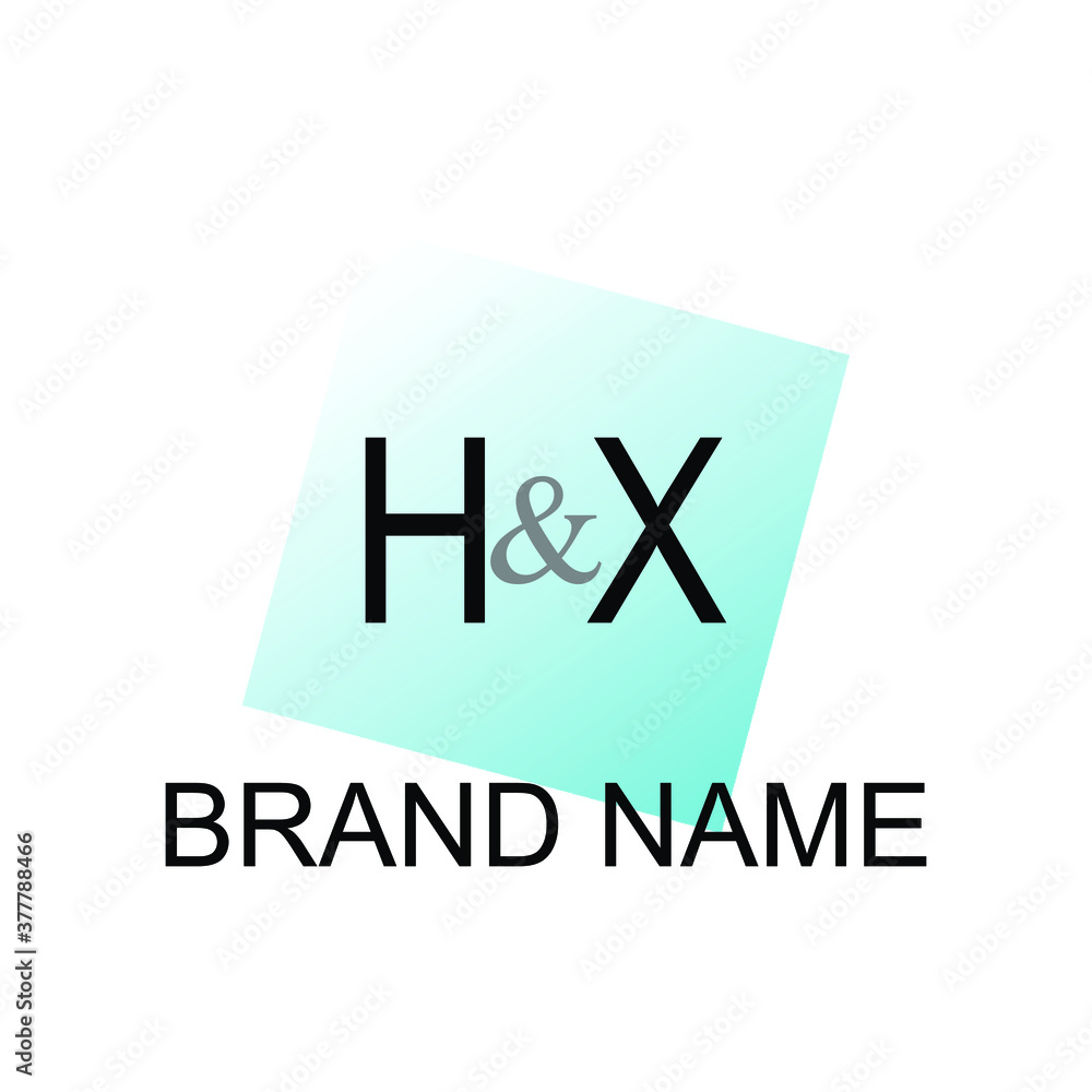 letter HX Logo design with square frame line. business consulting ...
