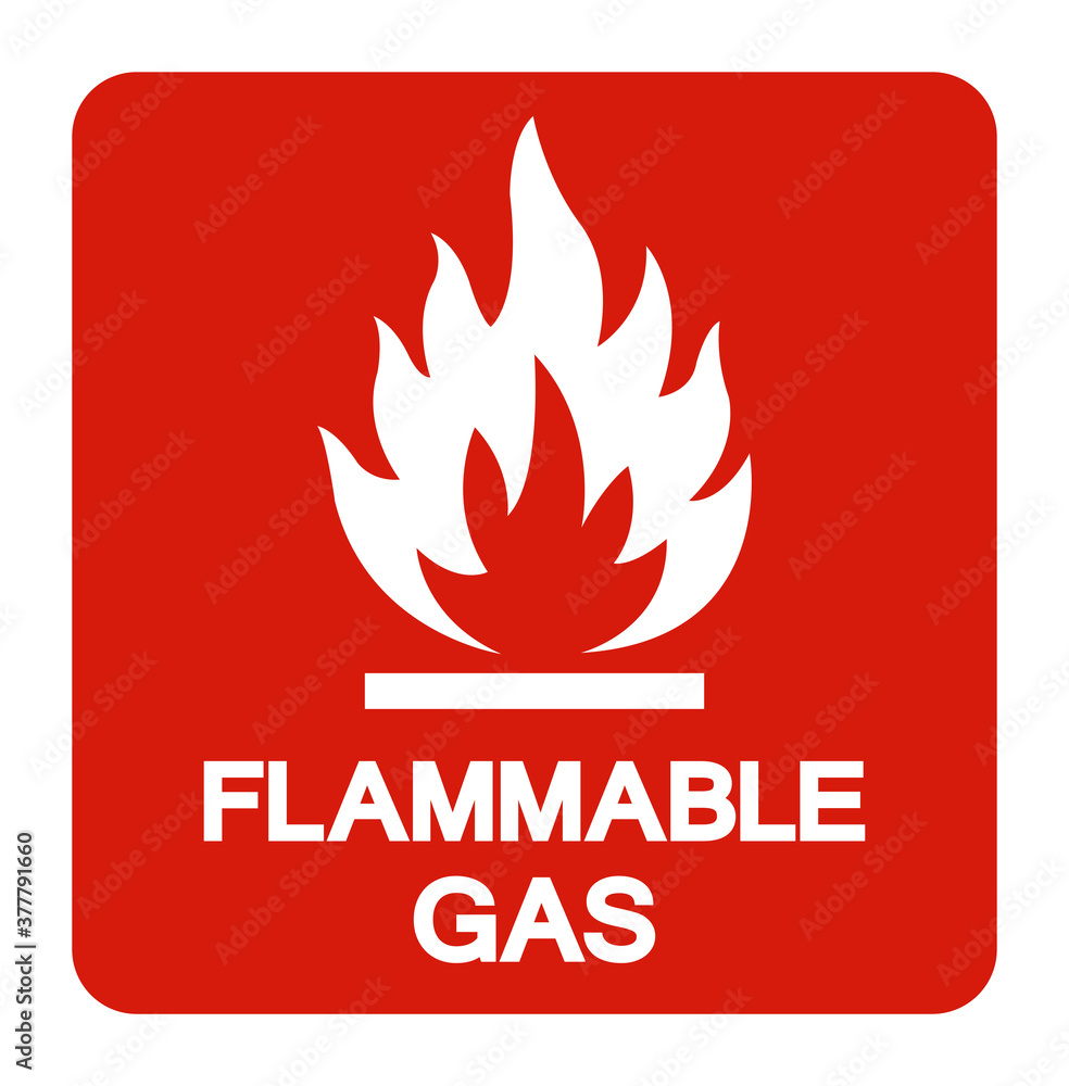 Flammable Gas Symbol Sign ,Vector Illustration, Isolate On White ...