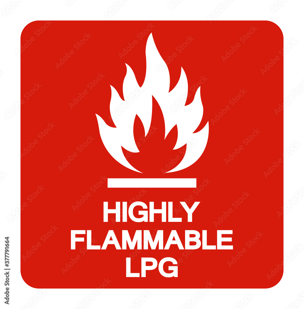 Highly Flammable LPG Symbol Sign ,Vector Illustration, Isolate On White ...
