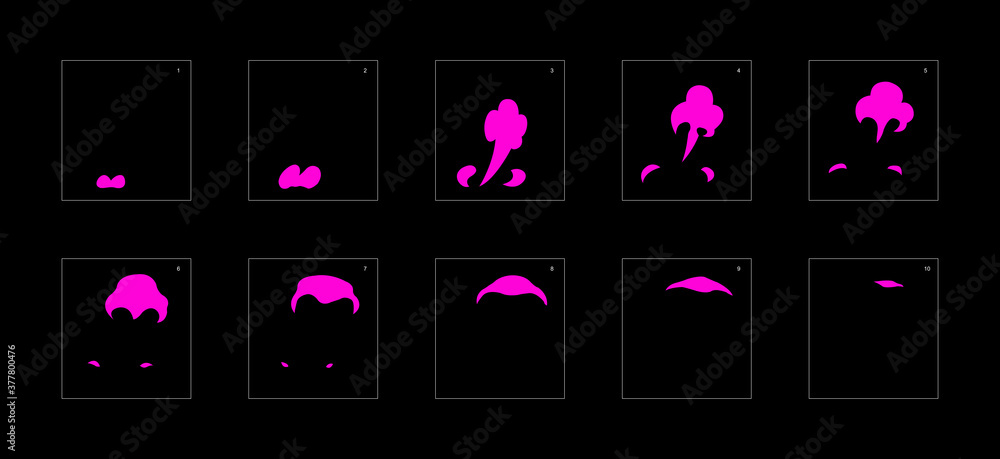 Smoke effect. poison smoke animation sprite sheet. classic poison smoke ...