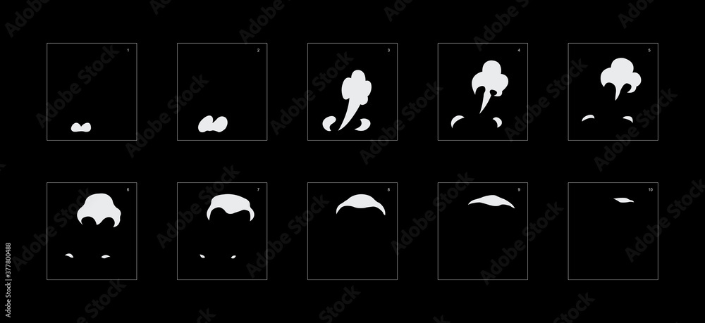 Smoke effect. smoke animation sprite sheet. classic smoke effect ...