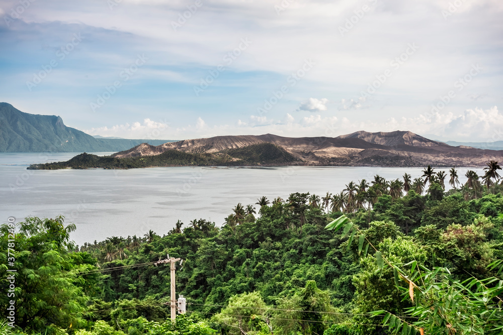 Taal volcano and lake as seen from Ligaya Drive, Tagaytay, late ...