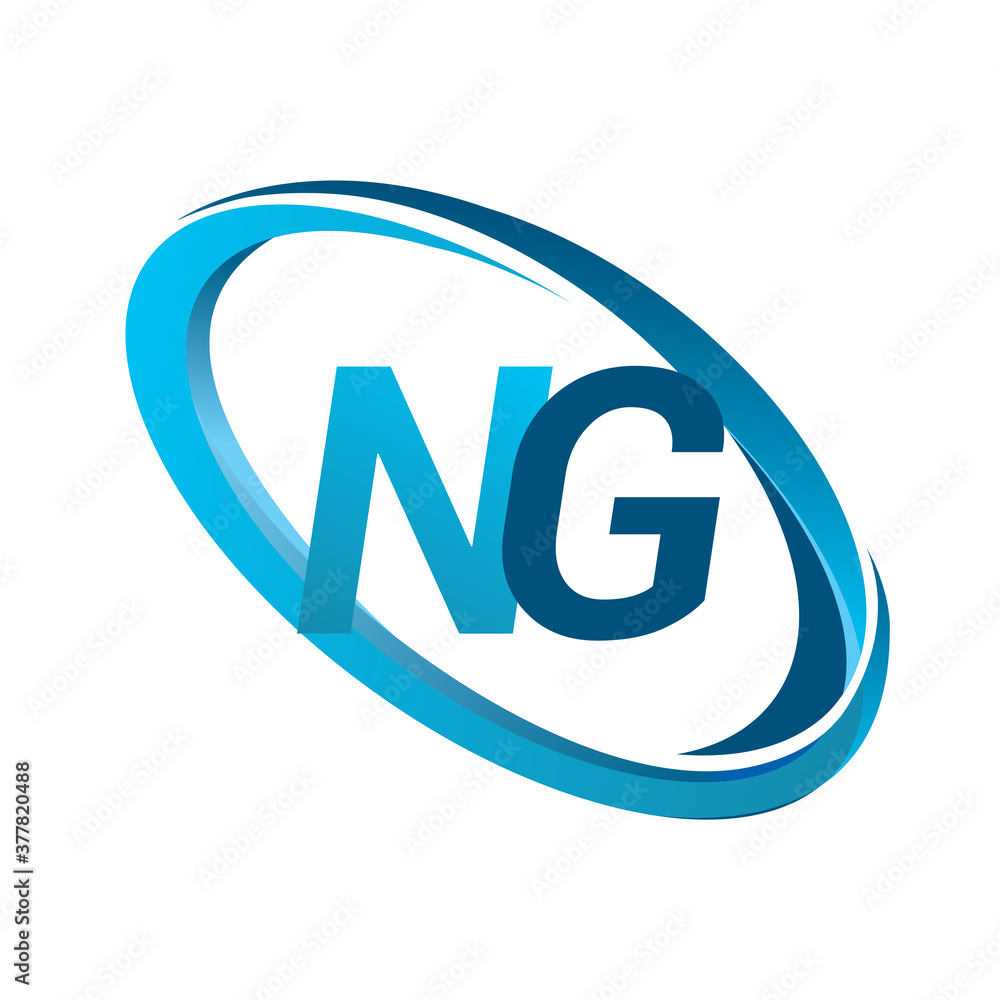letter NG logotype design for company name colored blue swoosh. vector ...