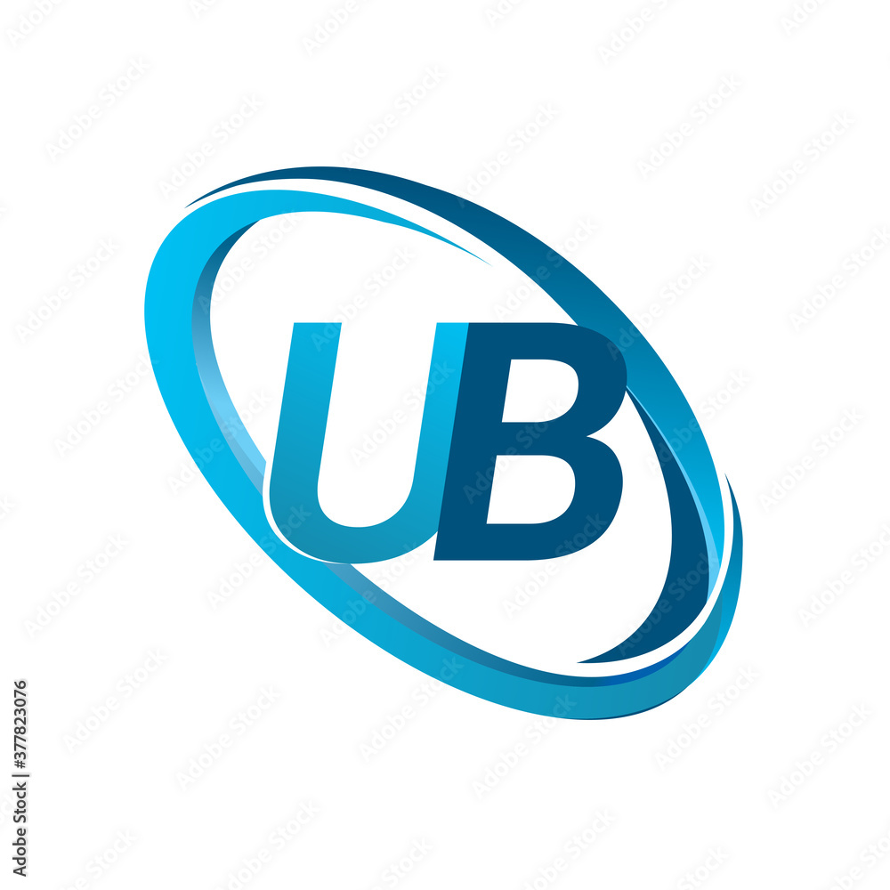 letter UB logotype design for company name colored blue swoosh. vector ...