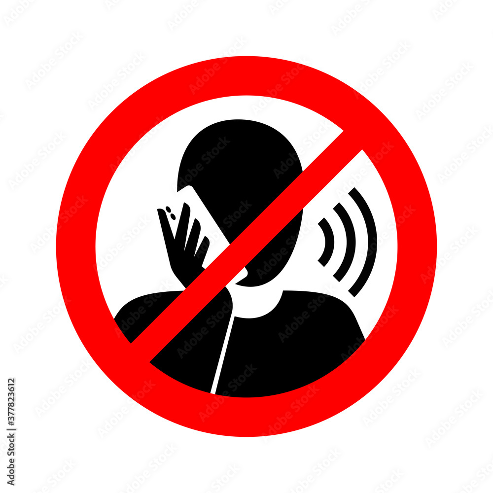 No Phone Talking Quiet Please Prohibition Attention Sign With no-phone-talking-quiet-please-prohibition-attention-sign-with
