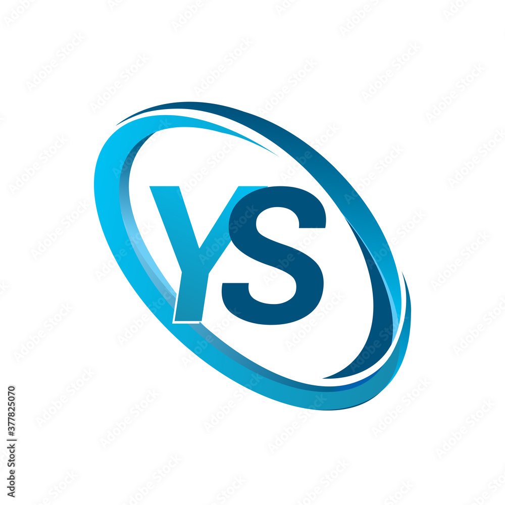 letter YS logotype design for company name colored blue swoosh. vector ...