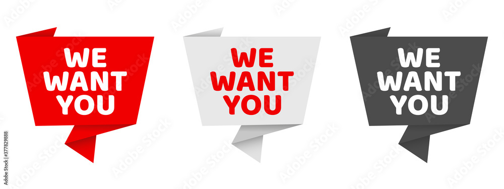 We Want You Concept Icons - Business Vector Illustrations - Isolated On ...