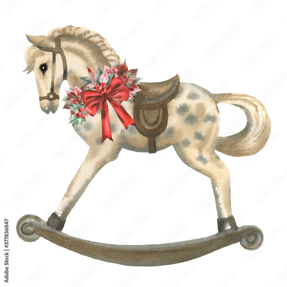 Vintage Rocking Horse Drawing