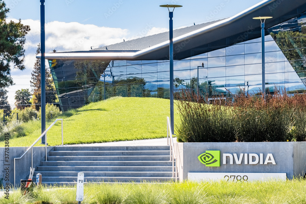 March 30, 2020 Santa Clara / CA / USA - Entrance to Nvidia Endeavor ...