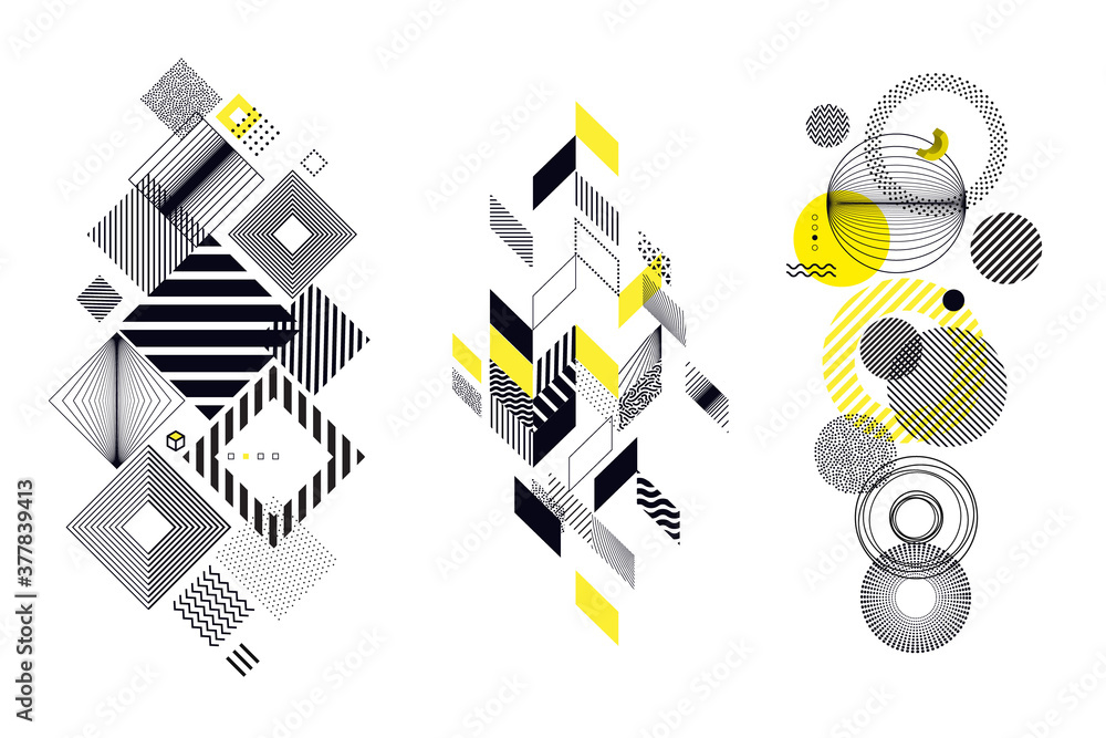 Set of modern abstract elements for graphic and web design. Vector ...