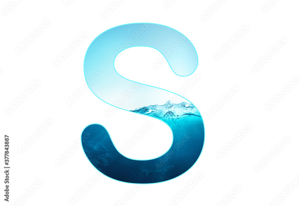 letter S of water alphabet Stock Photo | Adobe Stock