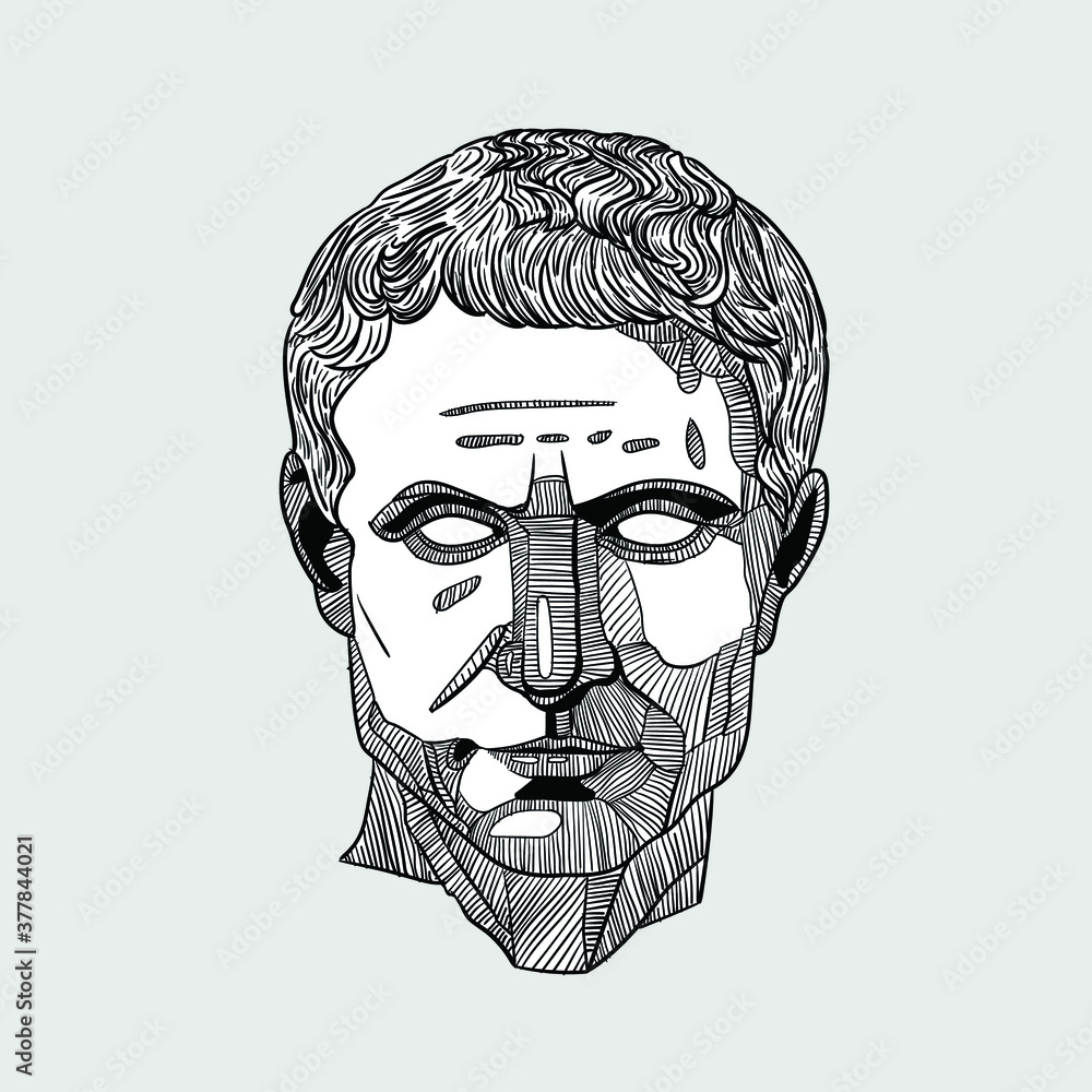 Julius Caesar. Vector illustration hand drawn. Stock Vector | Adobe Stock