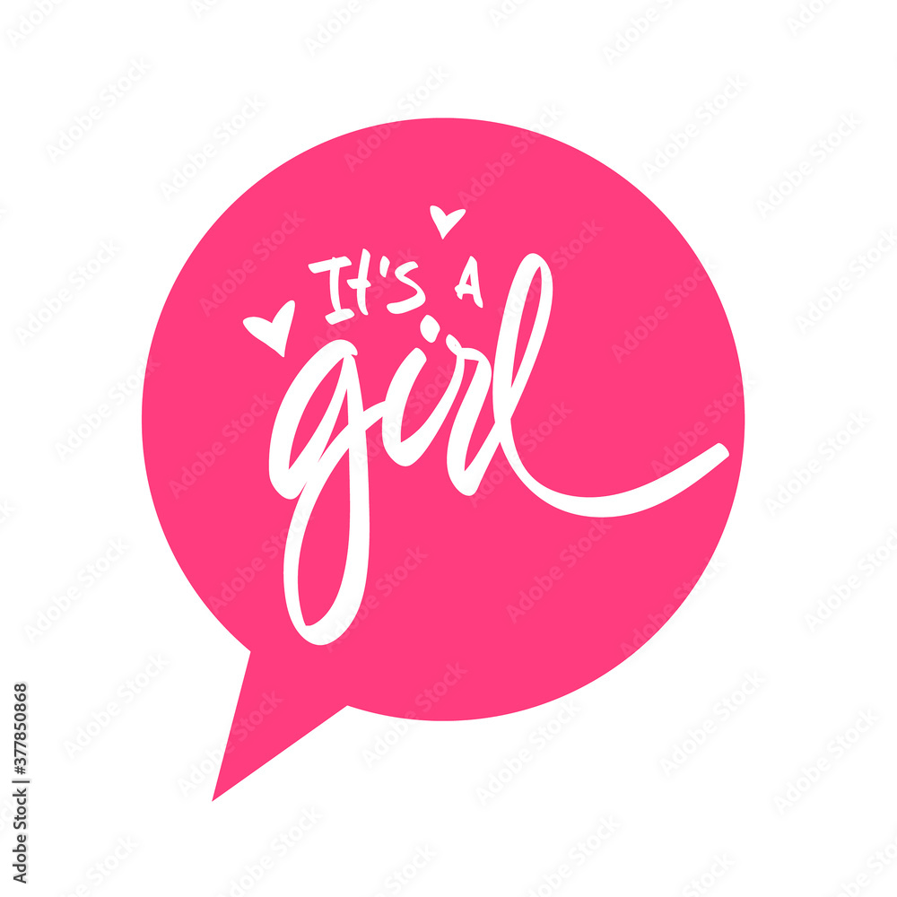 Vector handwriting words It s a girl. Handdrawn ink brush lettering ...