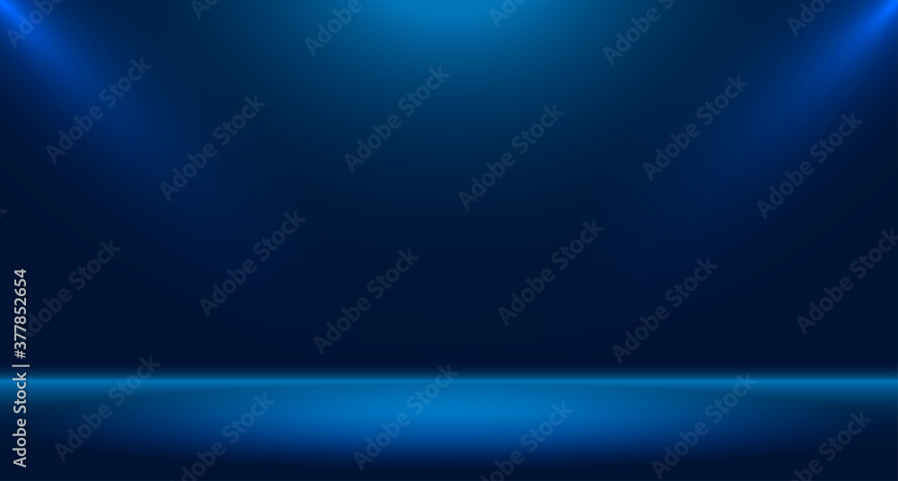 Blue empty room studio used for background and display of content ...