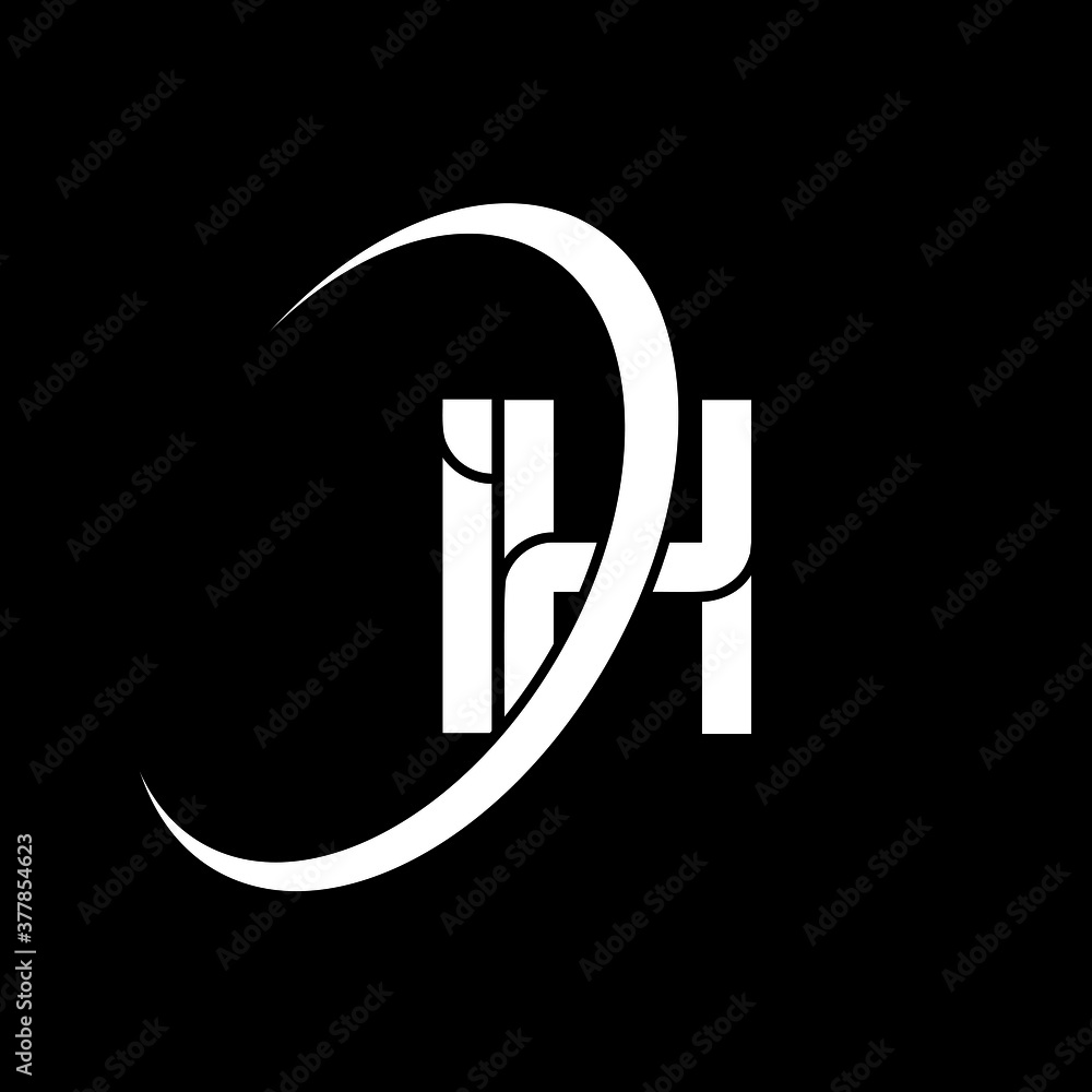 IH logo. I H design. White IH letter. IH/I H letter logo design ...