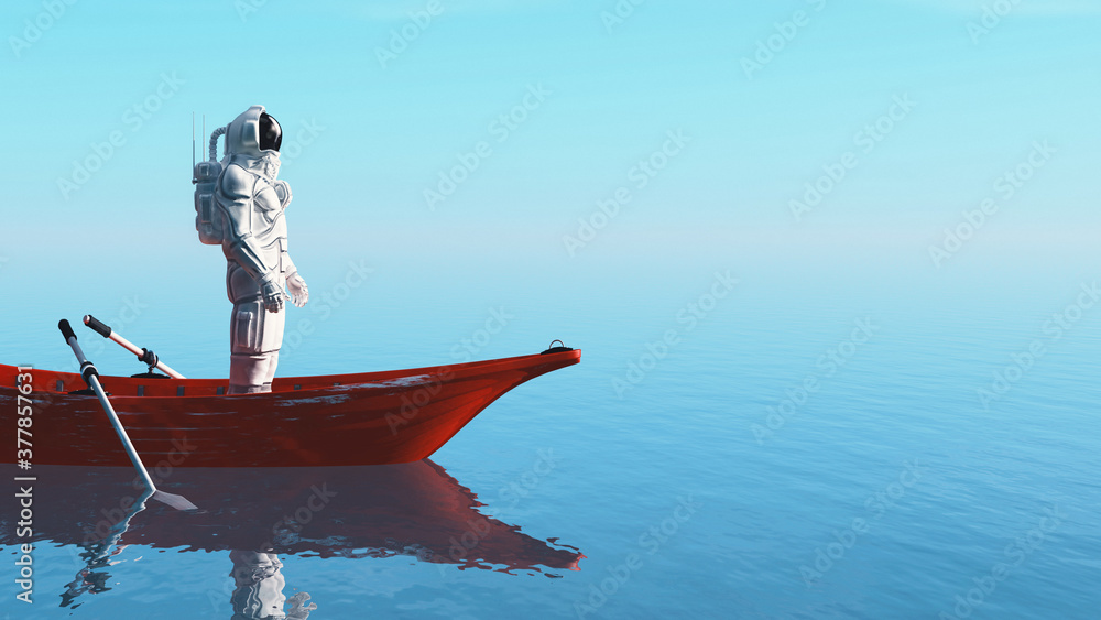 Surreal boat Stock Illustration | Adobe Stock