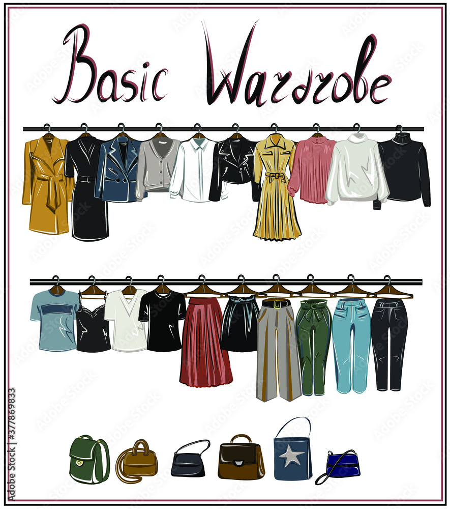 Capsule Basic Wardrobe For A Woman Minimalism Fashion Big Cupboard