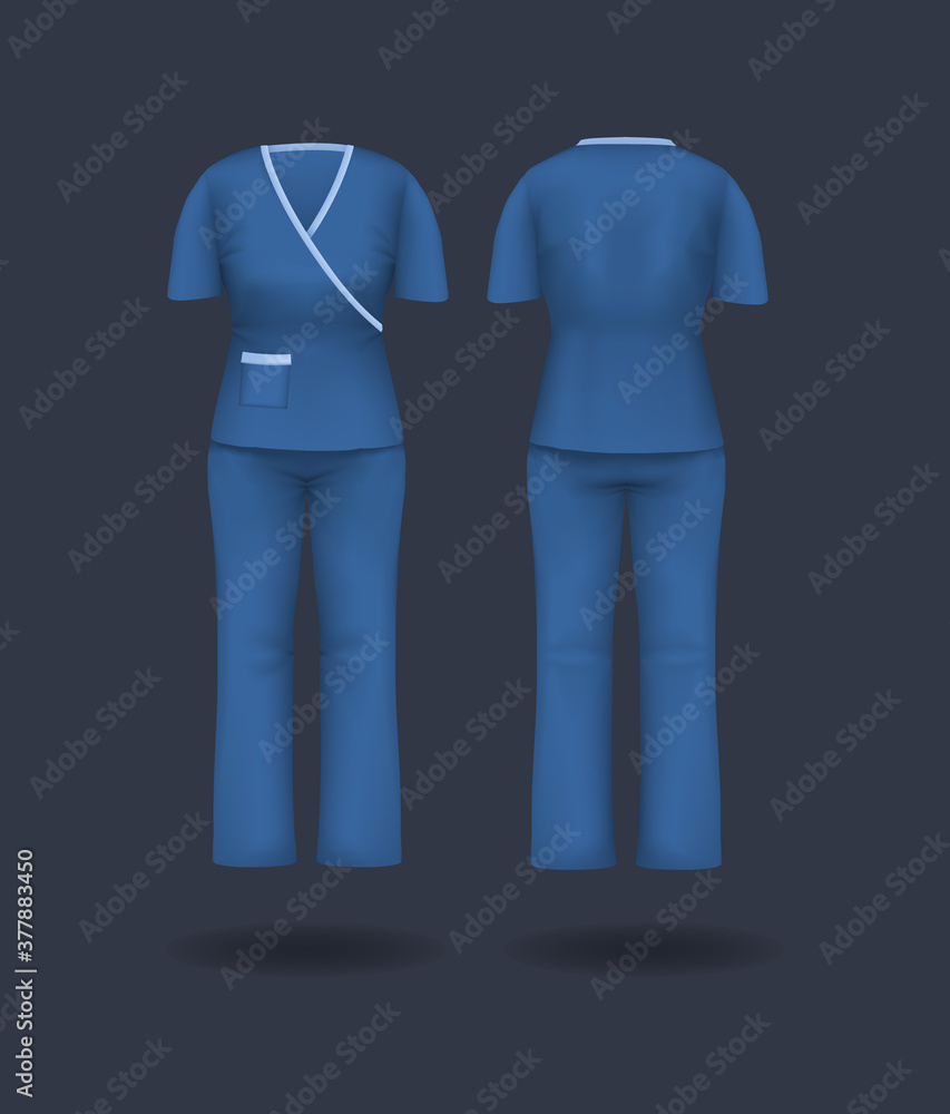 Realistic woman doctor coat mock up. Empty lab uniform, doctor medical ...