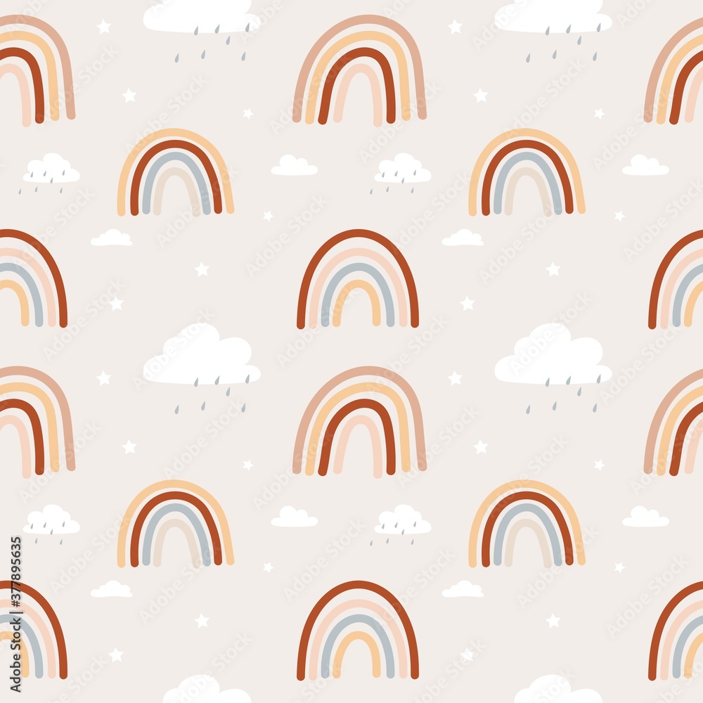 Bohemian style rainbow pattern. Colorful rainbow seamless background ...